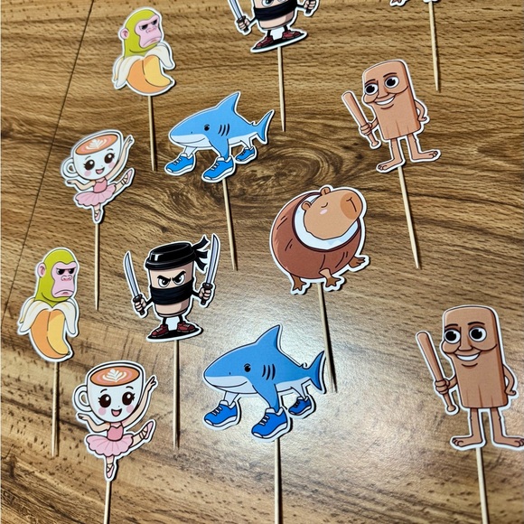 Party Supplies | Brain Rots Funny Characters Cupcake Toppers | Poshmark